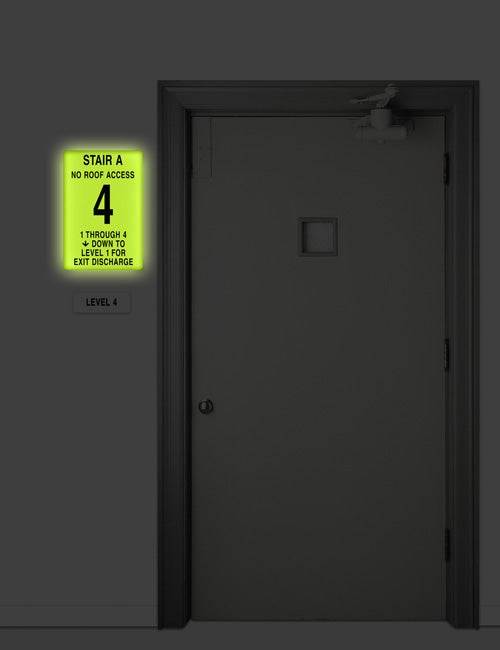 Kindred Healthcare Sign Store | photoluminescent stairwell id exit ...